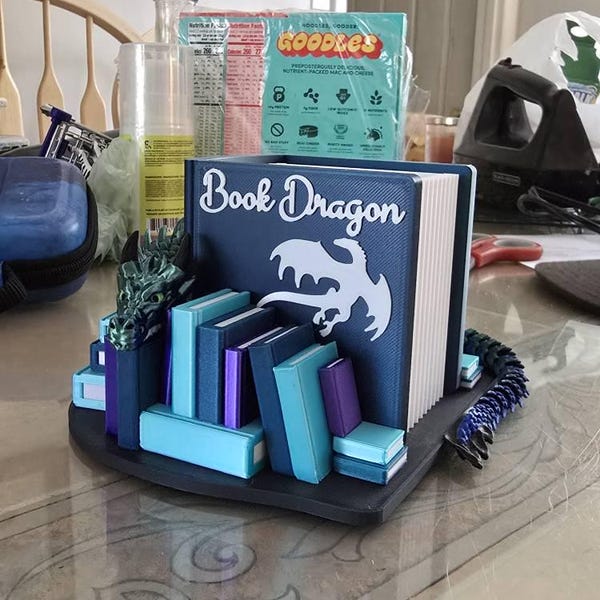 Book Dragon Bookmark Holder / Pen Holder - Etsy