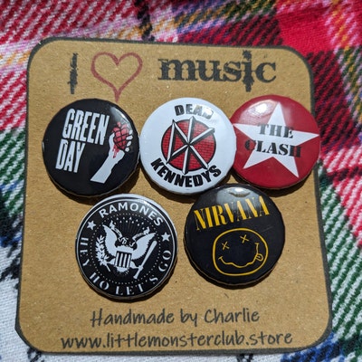 BAND LOGO Pins Rock Punk Metal Pop Music Pins Any Band Choose Your Own ...