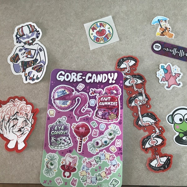 Gore Candy Waterproof Sticker Sheet! - Etsy