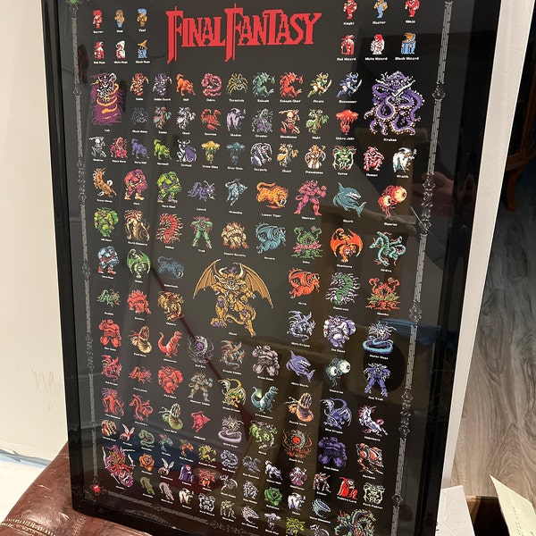 Final Fantasy 1 Retro NES Style Poster 4 Fiends Chaos Monsters & Heroes ...