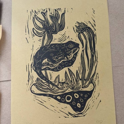 Mini Cicada Linocut Print - Etsy