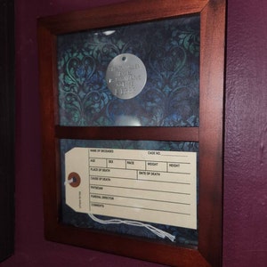 Personalized-mortician's-double-id Toe Tags in Display Frame, Oddity ...