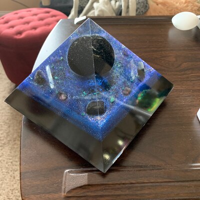 Orgonite® Metatrons Cube Mini Disc Orgone Generator® EMF Shield Black ...