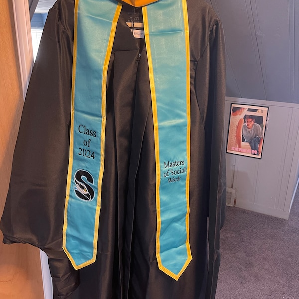 Custom Embroidery Graduation Stole: Personalized Sash - Etsy