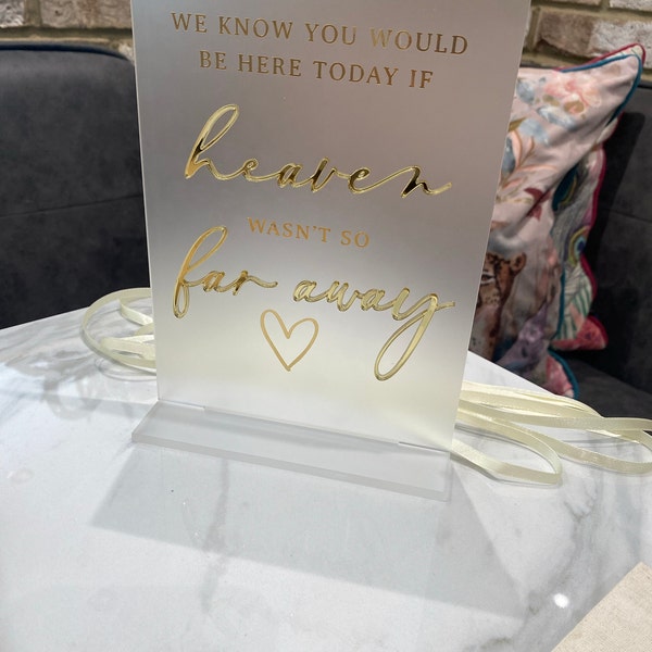 3D Acrylic MEMORY Sign-we Know You Would Be Here Today Sign- Heaven ...