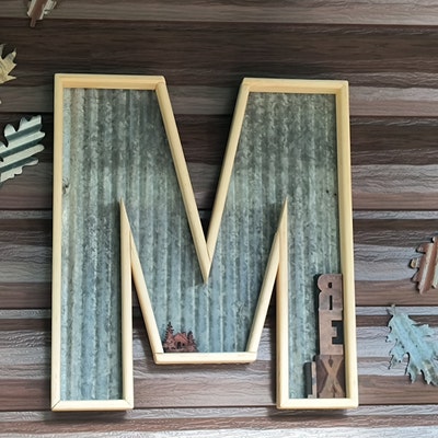 Large Metal Letters, 3D Rustic, Chunky Thick Metal Initials, Stained or ...