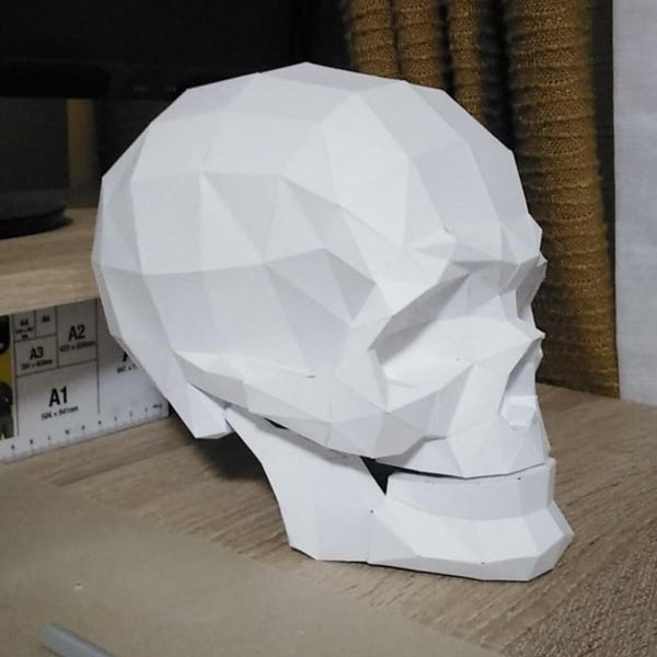 Human Skull Paper Sculpture,printable PDF Template,handmade Real Size ...