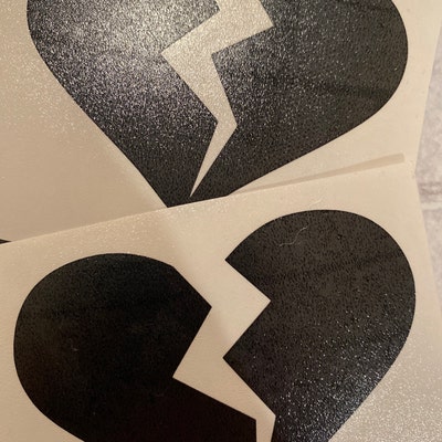 Broken Heart Decal Sticker Pack Choose Your Size, Color & Quantity ...