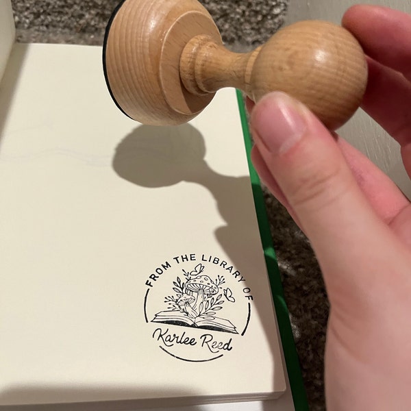 Custom Book Stamp. Self Ink or Wood Handle. Personalized With Your Name ...