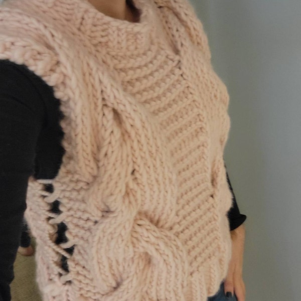 Knitting Pattern Freestyle Shrug Oversized Knitted Bolero Bell Sleeve ...