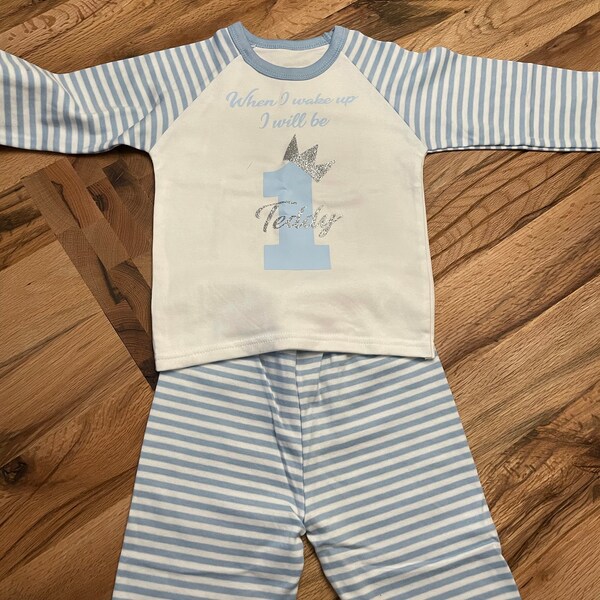 Personalised Birthday Pjs, When I Wake up I Will Be Pyjamas, Baby Boy ...