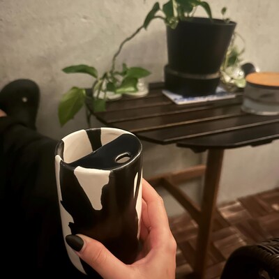 Glossy Modern Ceramic Wine Cup Organic Minimalist Handcrafted ...