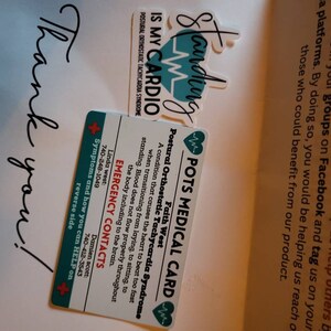 Pots Medical Card Package, Pots Syndrome, Pots Awareness Wallet Insert ...