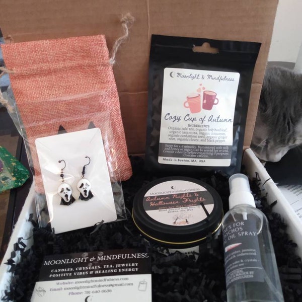 Spooky Mystery Box, Halloween Lovers Gift Set, Fall Season Candle ...