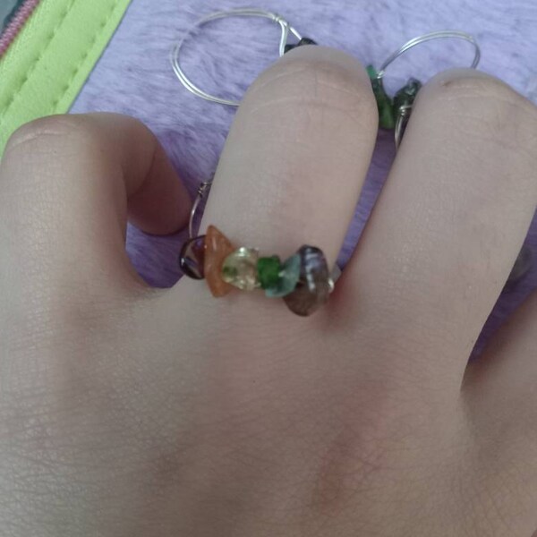 Chakra and Rainbow Gemstone Crystal Ring- Made to Order- Raw All ...