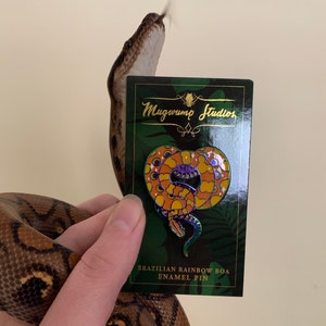 Snake Enamel Pin Brazilian Rainbow Boa Pin, Rainbow Metal Pin, Reptile ...