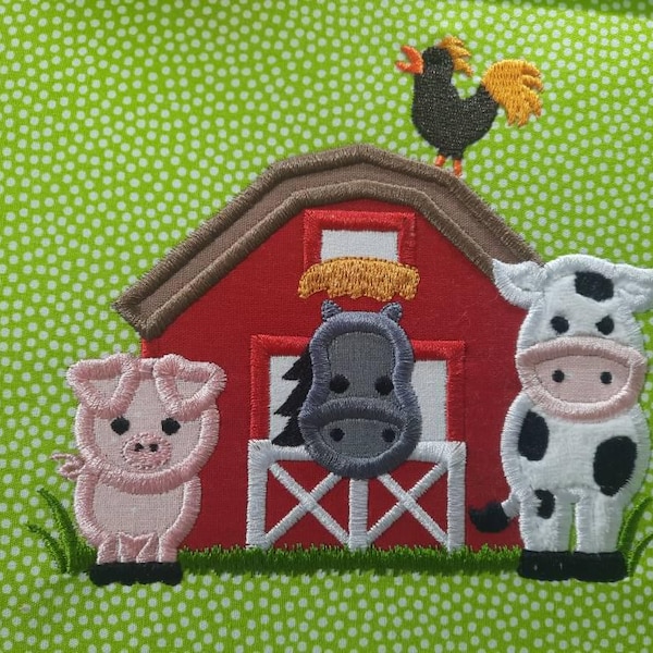 Barn Farm Animals Digital Machine Embroidery Applique Design 5 Sizes ...