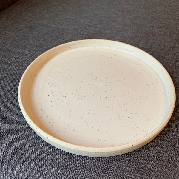 Pink Stoneware Plate Handmade Ceramic - Etsy