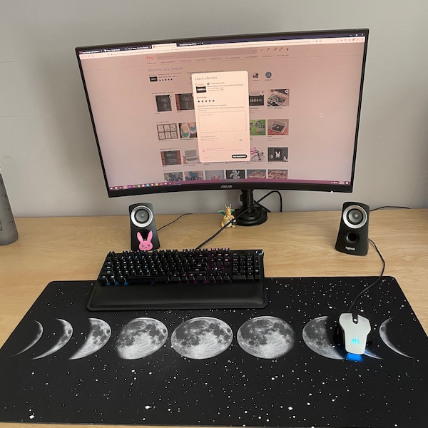 Moon Phases, Desk Pad, Celestial Keyboard Mat, Moon Desk, Tech ...