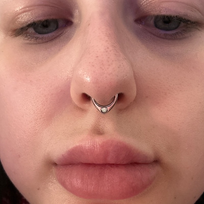 16g 8mm Full Moon Star Rook Eyebrow Piercing Curved Externally Threaded ...