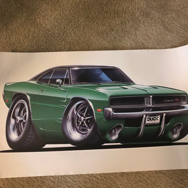 1969 Dodge Charger Wall Decal: Classic Car Photo, Man Cave Decor - Etsy