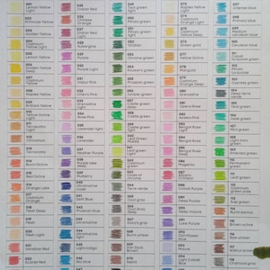 Neocolor II Pastel Color Chart 84 and 126 Color Chart - Etsy