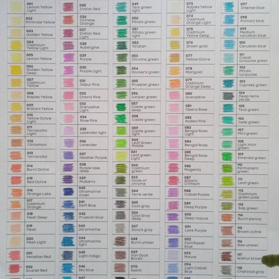 Soucolor 72 Soft Series Color Pencil Color Chart and Swatch Cards Set ...