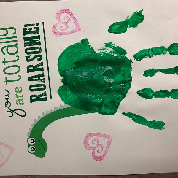 Handprint Art / You Are Totally Roarsome / Kids Handprint Craft Card ...