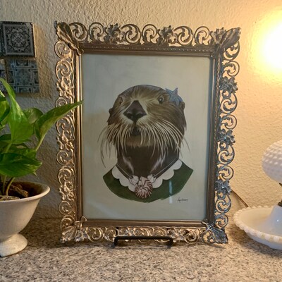 Sea Otter Lady Art Print Animal Art Nursery Art Nursery Decor Animals ...