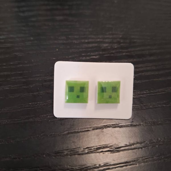 Minecraft Stud Earrings | Diamond | Jewelry | Gift - Etsy
