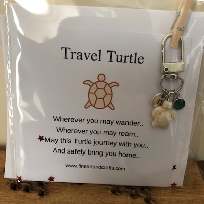 Travel Turtle, Turtle Keychain, Turtle Keyring, Personalised Gift ...