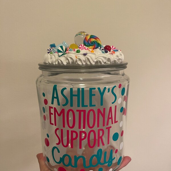 Personalized Funny Glass Candy Jar for Emotional Support, Custom Office ...