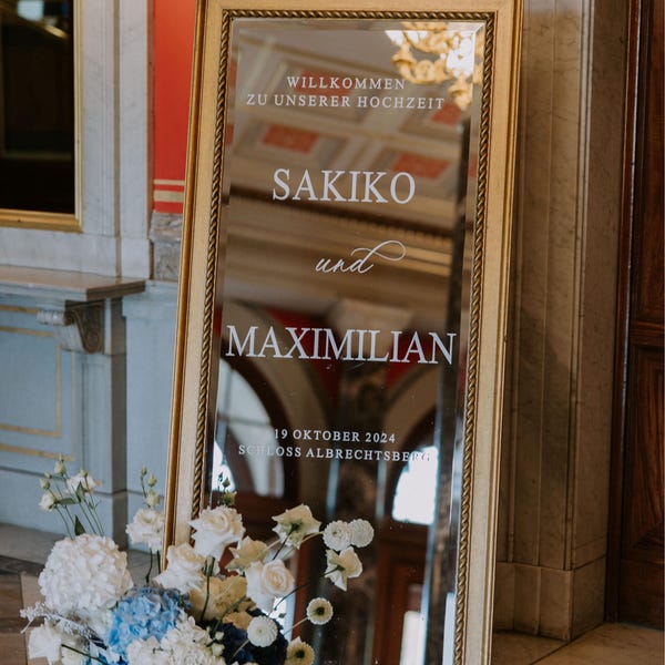 Elegant Wedding Mirror Decal for Welcome Sign Welcome to Our Wedding ...