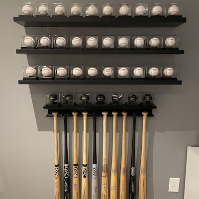 10 Mini Souvenir Bat Horizontal Baseball Bat Display Rack With Ball ...