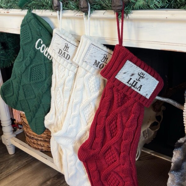 Cowhide Branded Christmas Stocking - Etsy