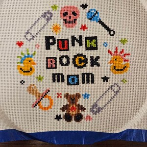 Goth Mom Cross Stitch Pattern - Punk Cross Stitch Pattern - Goth Cross ...