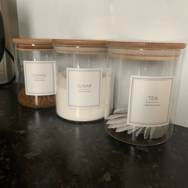 Cream Tea Coffee Sugar Labels Bundle, Waterproof & Oil Resistant ...