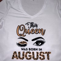 This Queen Was Born in August SVG Sublimation Print With Leopard ...
