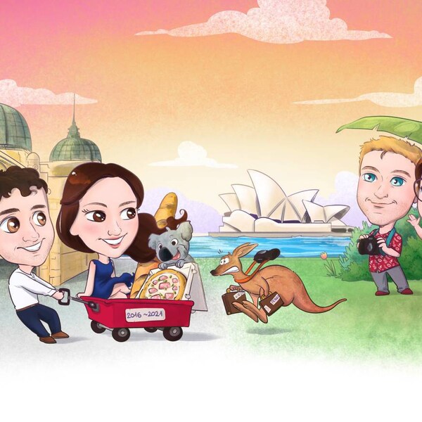 My Cartoon Group Portrait - A Cute Stylized Portrait From Photos of ...
