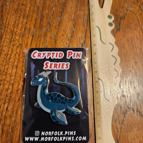 Loch Ness Monster Enamel Pin // 40mm Tall // Nessie // Gold Plated ...