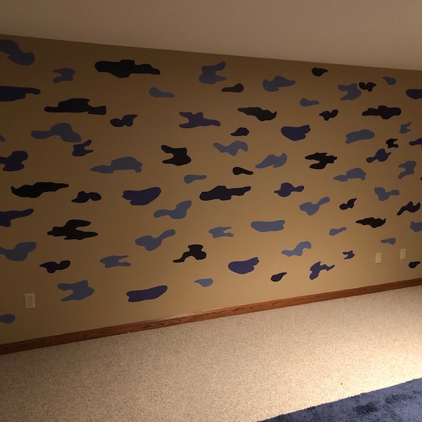 Camo Wall Decal Stickers, Camo Room Decor, Kids Room Decor, Reusable ...