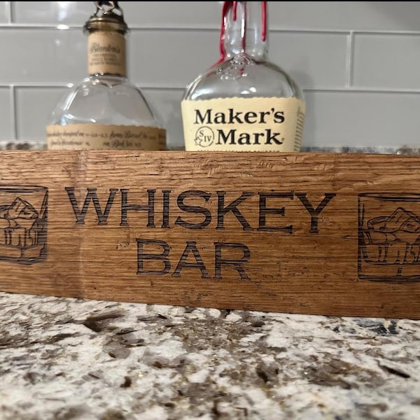 Bourbon Barrel Stave Personalized Office Desk Name Plate Laser Engraved ...