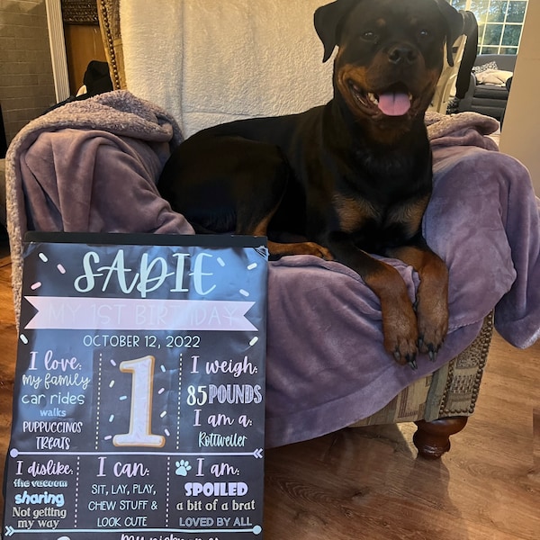 Dog First Birthday Sign, Puppy 1st Birthday Poster, Puppy First ...