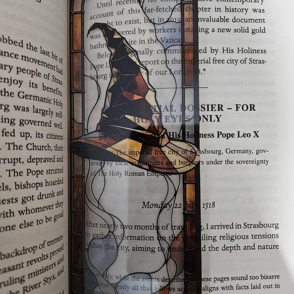 White Wolf Stained Glass Bookmark | Transparent Clear Bookmark | Book ...