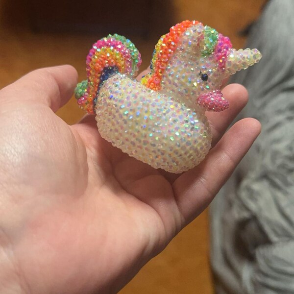 Jeep/cheer/cruise/desktop Buddy Rainbow Unicorn Duck Bling/bedazzled ...