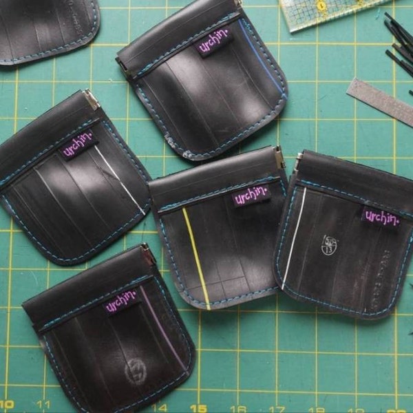 Bike Tube Wallet - Black Billfold Wallet - Mens Vegan Wallet - Bi-fold ...