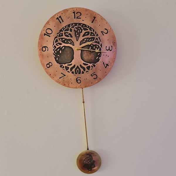 Large Copper Wall Clock With Hare and Numbers. 29cm" Celtic Pagan ...