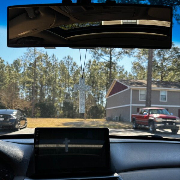 Glitter Cross, Rearview Mirror Charm, Cross Charm, Cross Car Charm ...