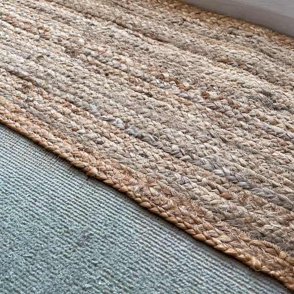 Scallop Jute Rug Natural Jute Wavy Edge Rug Scalloped Border Rug ...
