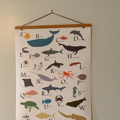 Ocean Alphabet Print Kids Animal Poster Animal (Instant Download) - Etsy